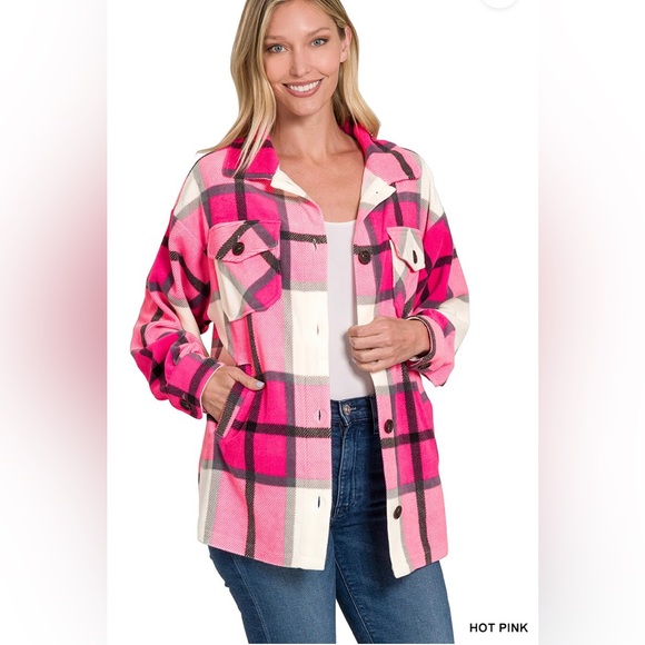 Zenana Outfitters | Sweaters | Zenana Cozy Oversized Fleece Plaid ...